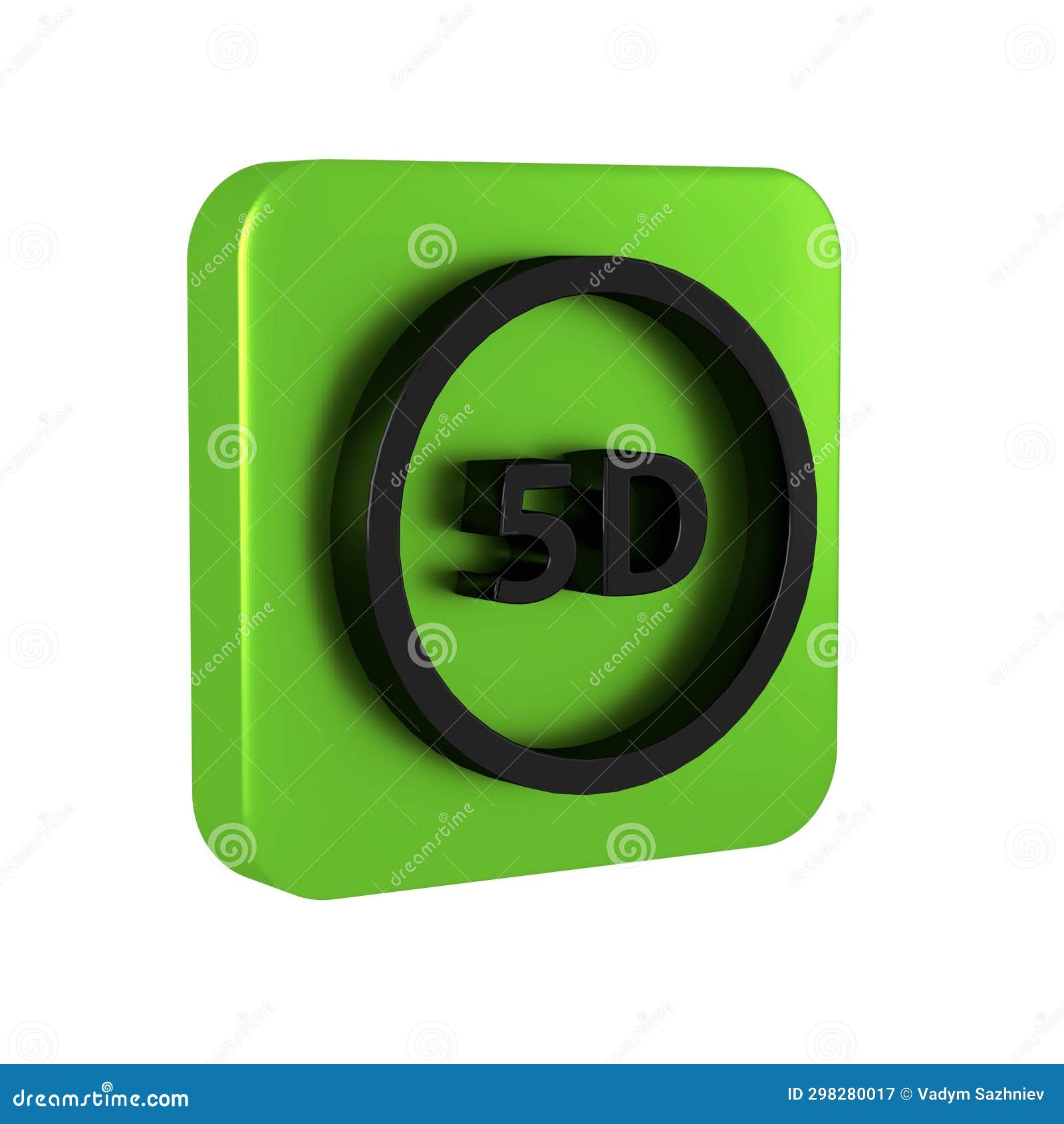 Black 5d Virtual Reality Icon Isolated on Transparent Background. Large ...