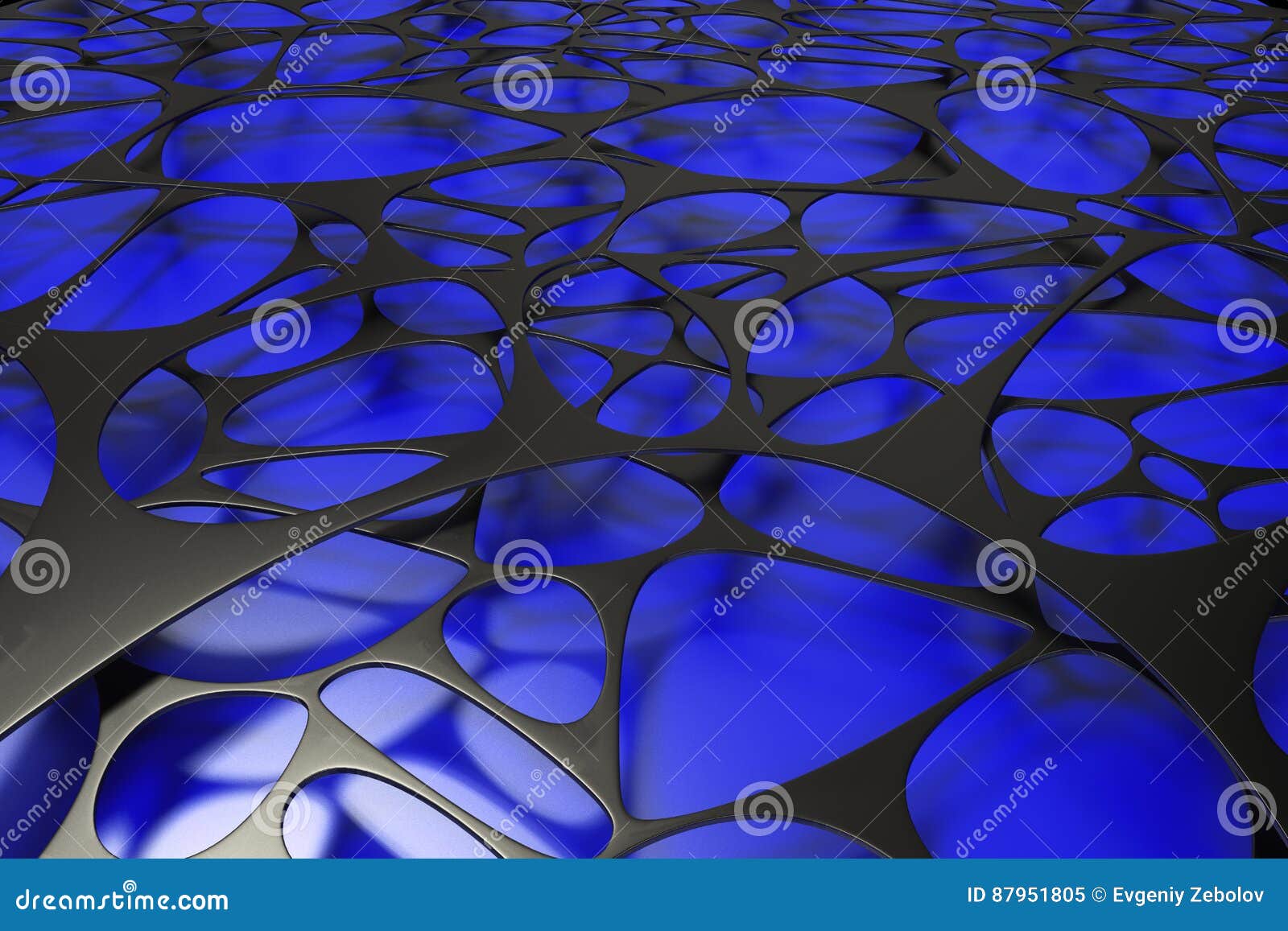 Black 3d Voronoi Organic Structure on Colored Background Stock ...