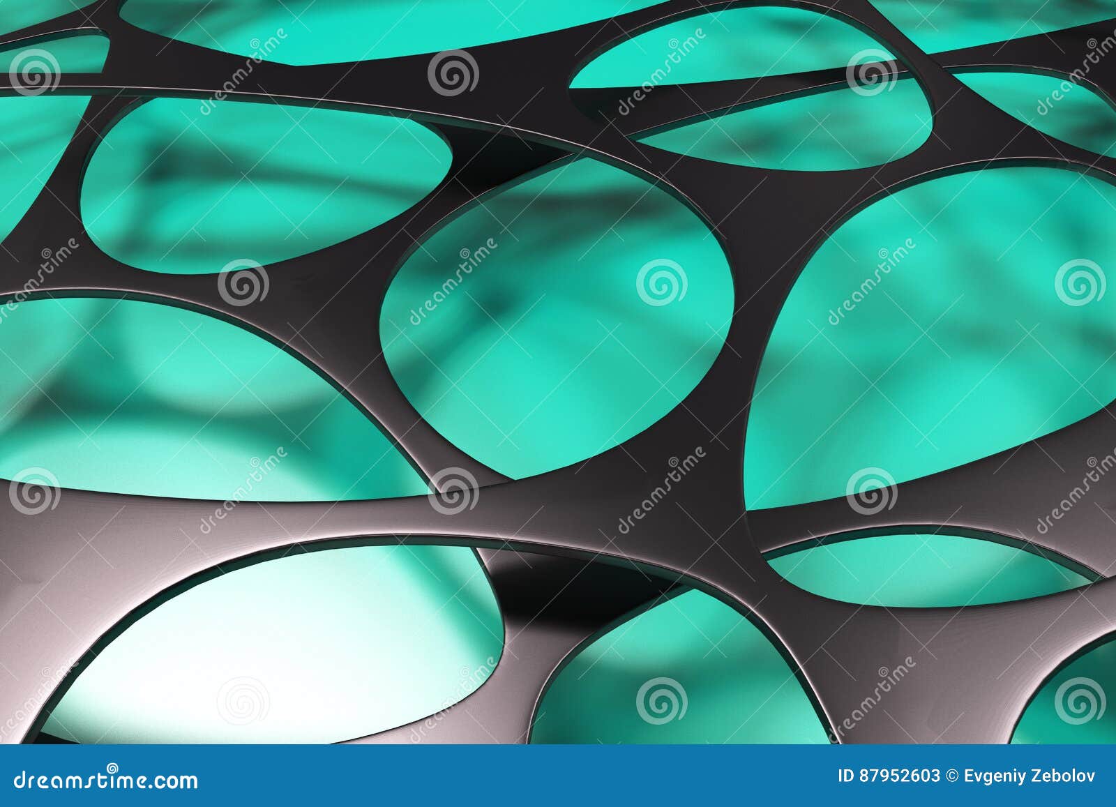 Black 3d Voronoi Organic Structure on Colored Background Stock ...