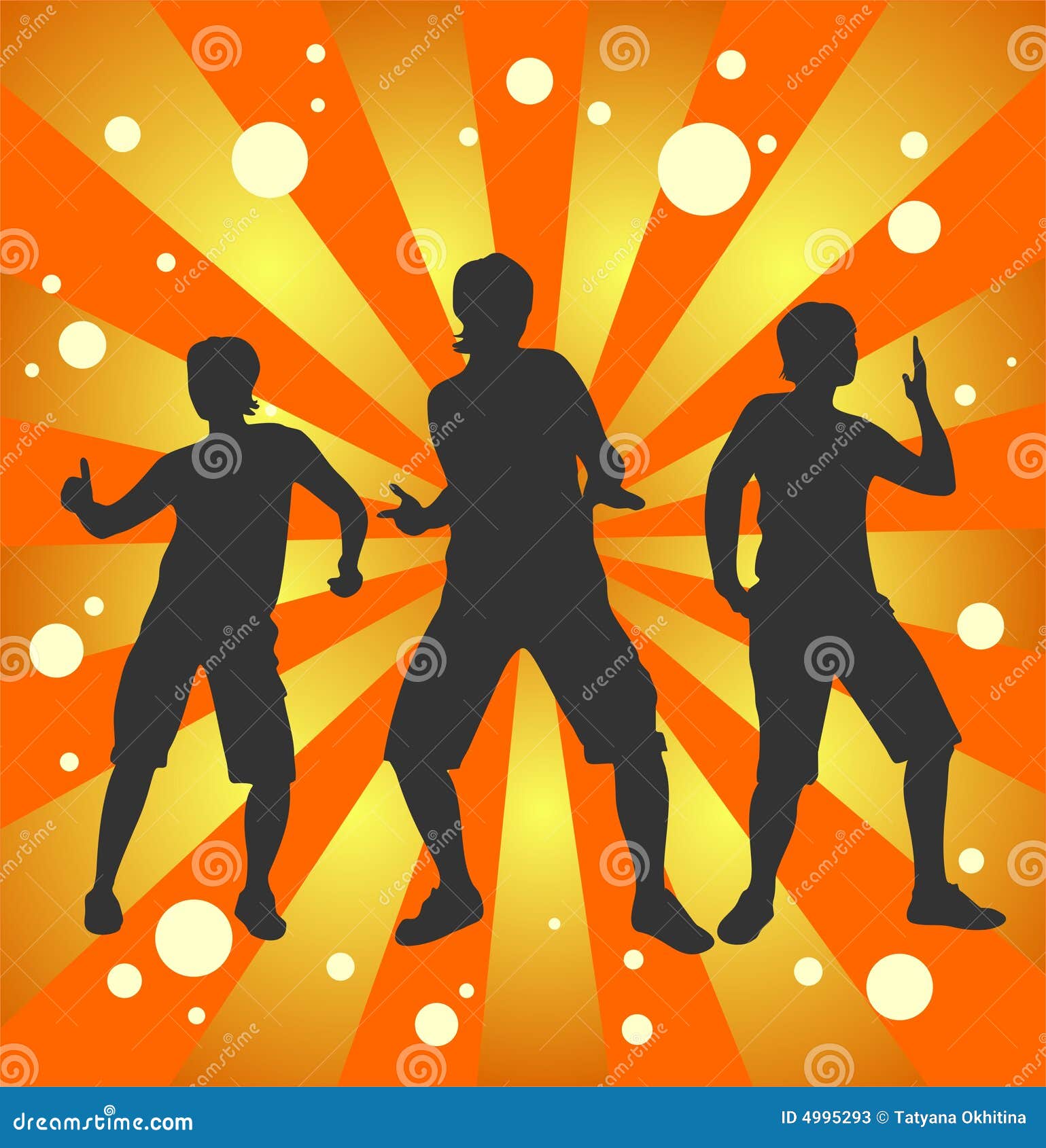 Black dancing silhouettes stock illustration. Illustration of circle ...