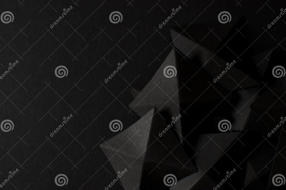 Black Dark Geometric 3d Background, Copy Empty Space Stock Photo ...