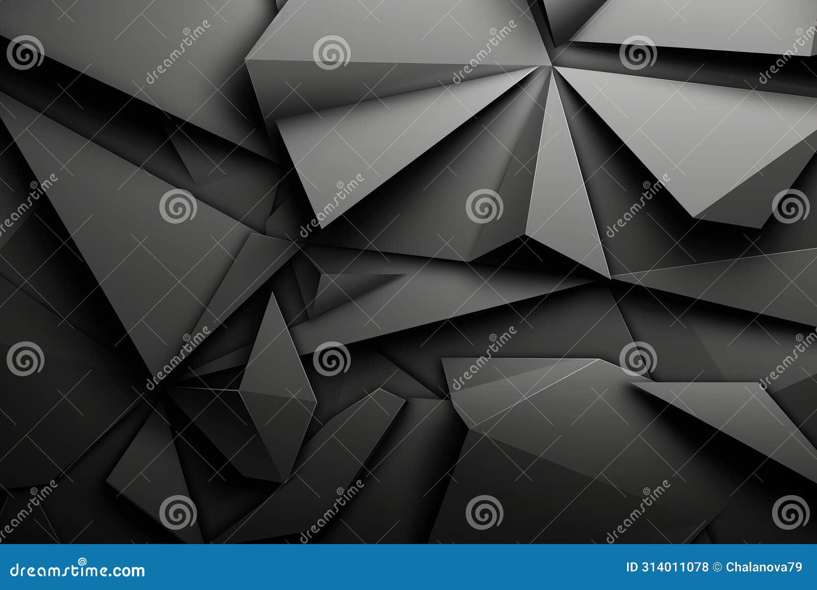 Black Dark Gray Abstract Background. Geometric Pattern Shape. Line Triangle Polygon Angle ...