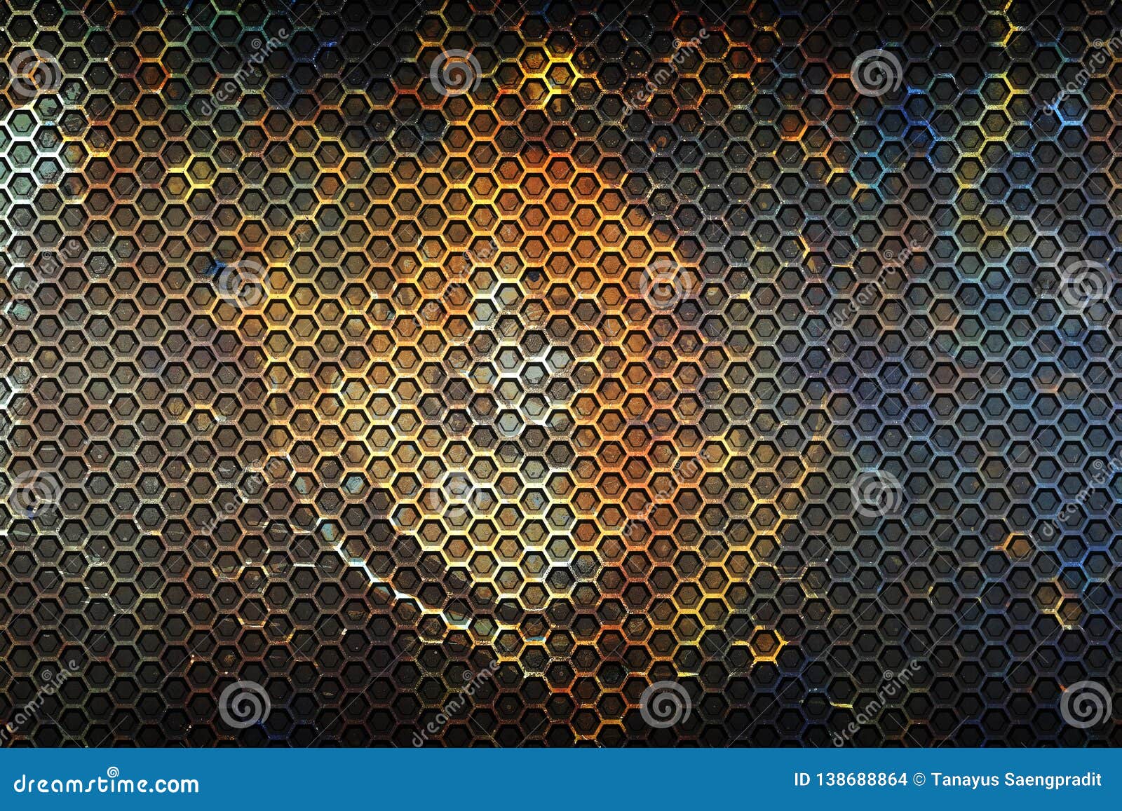 Rust Hexagon Background and Texture Stock Illustration - Illustration ...