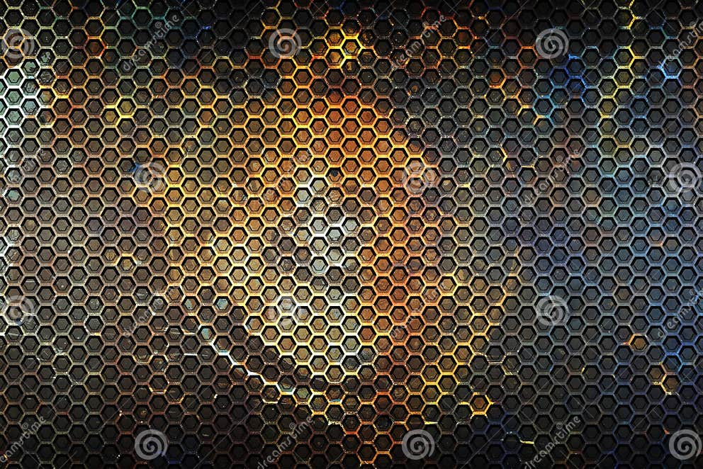 Rust Hexagon Background and Texture Stock Illustration - Illustration ...