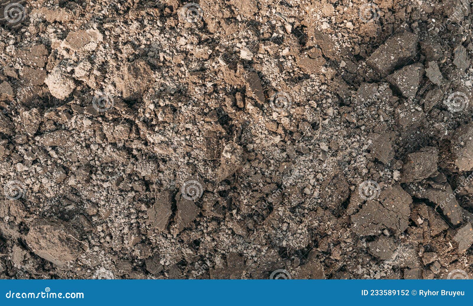 Black Dark Soil Dirt Background Texture, Natural Pattern. Flat Top View ...