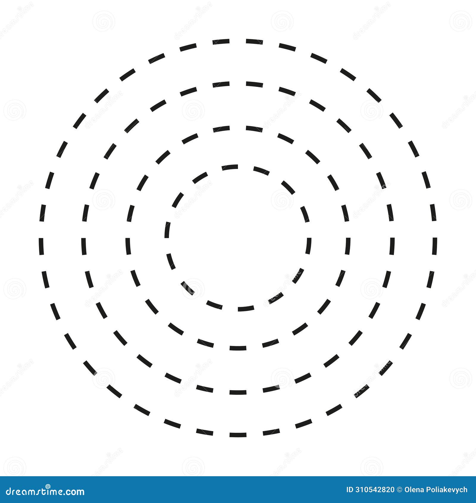 Black Dashed Concentric Circles. Vector Illustration. EPS 10 Stock ...