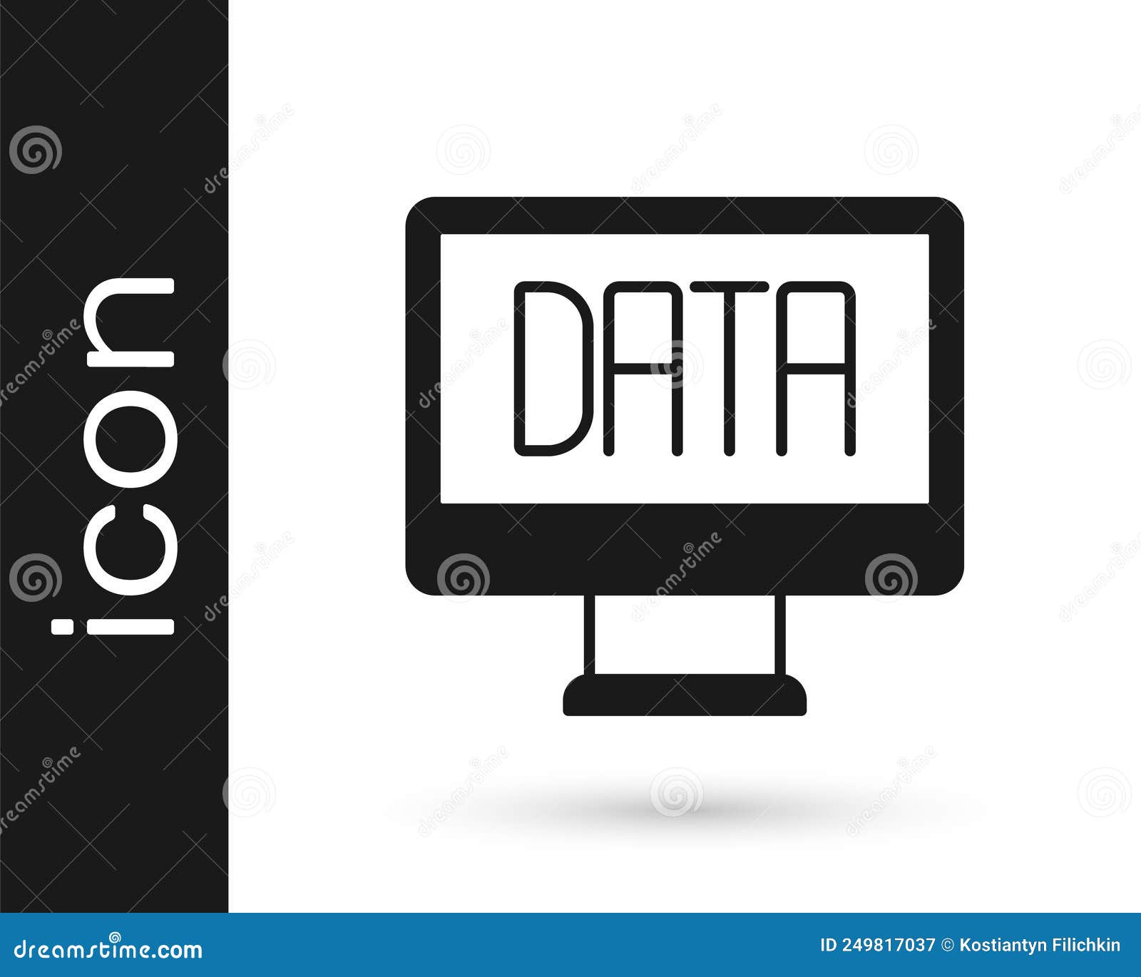 Black Data Analysis Icon Isolated on White Background. Business Data ...