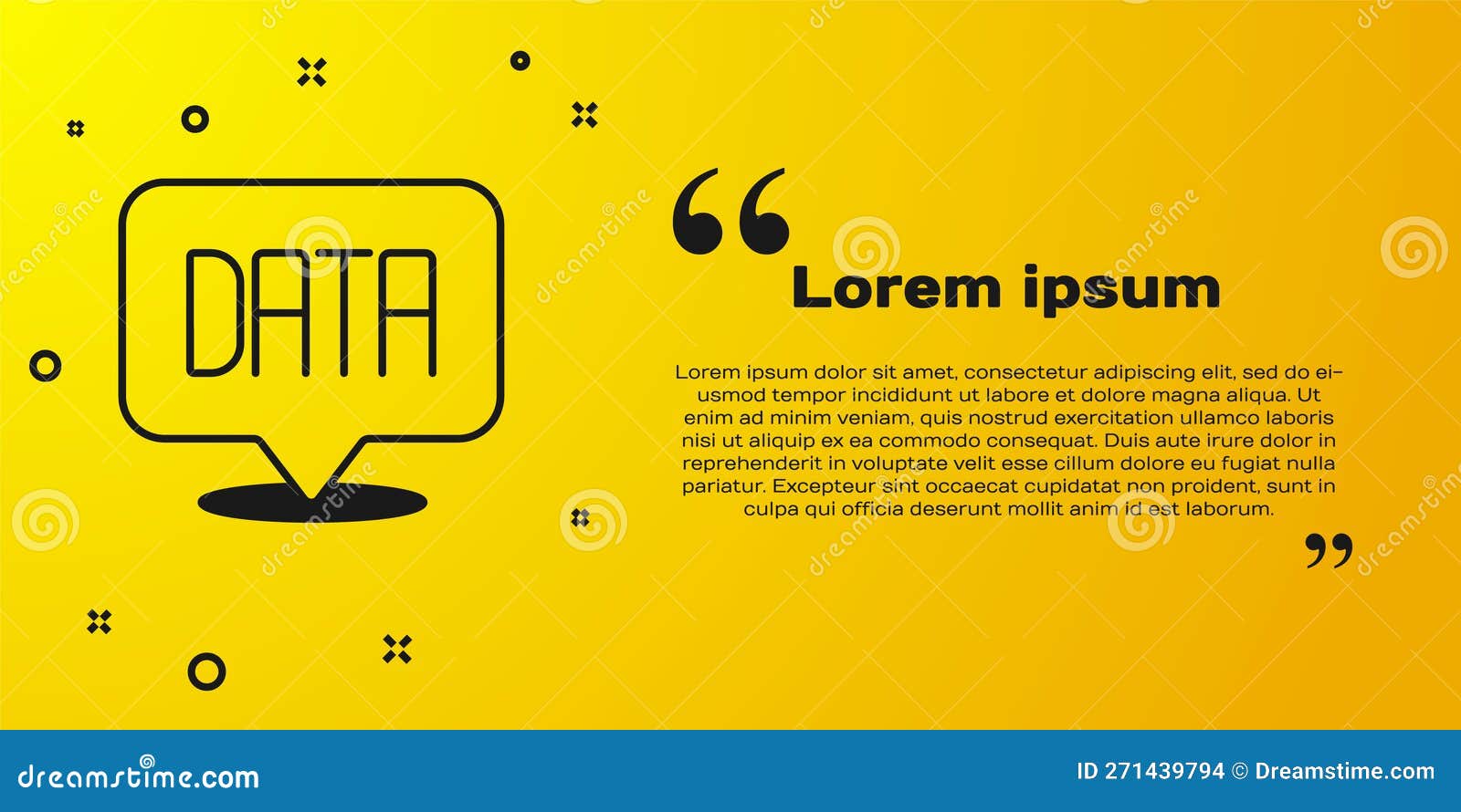 Black Data Analysis Icon Isolated on Yellow Background. Business Data ...