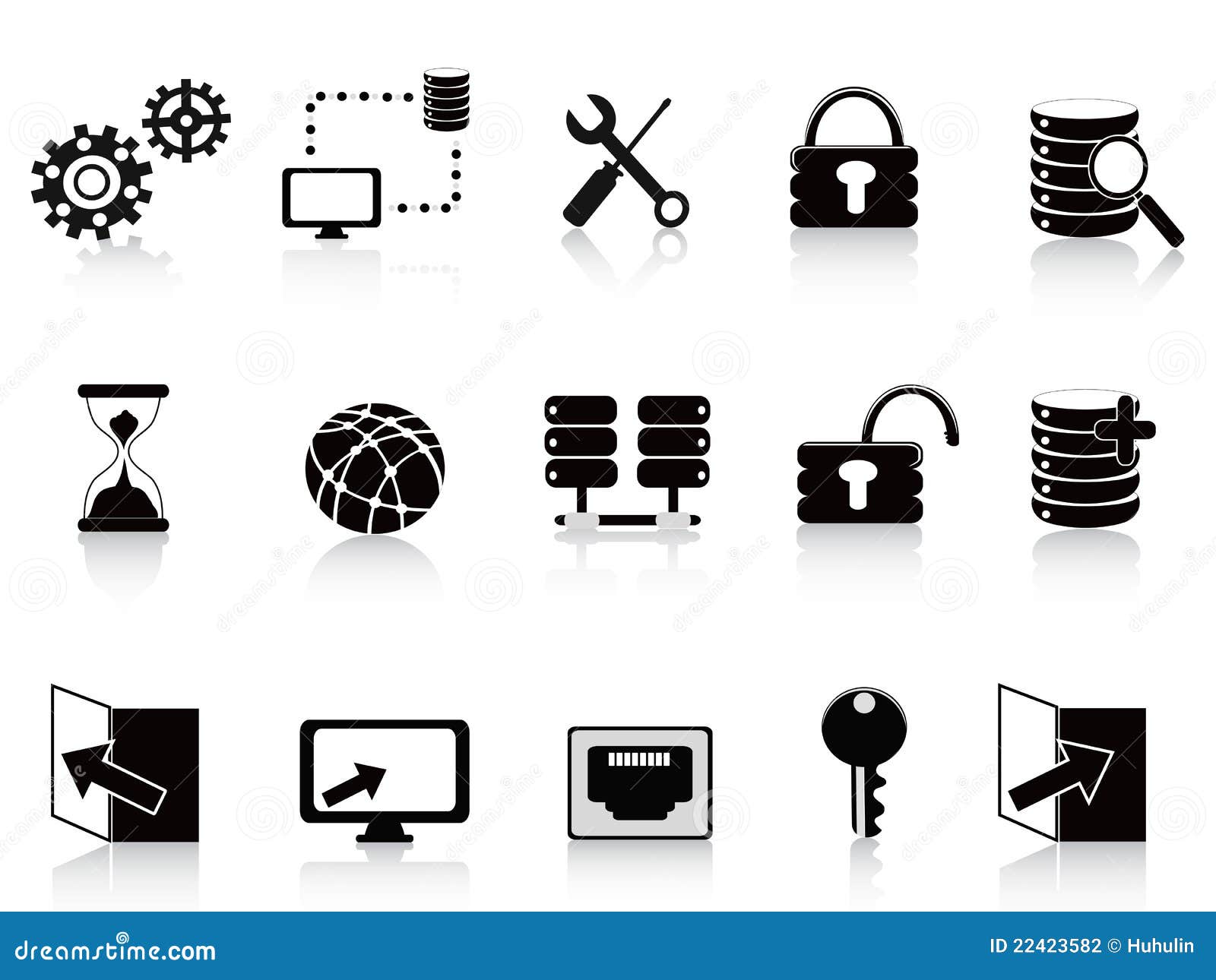 Black Database and Technology Icon Stock Vector - Illustration of ...