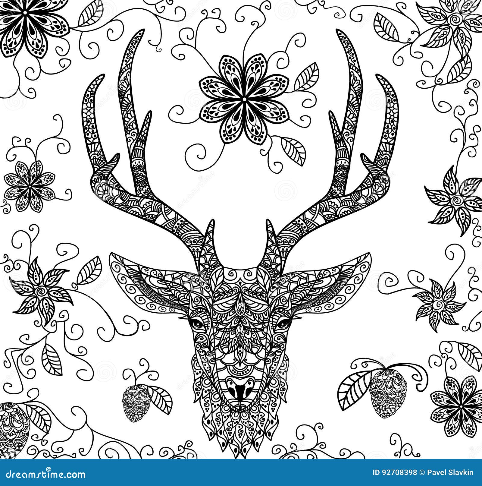 Black dear pattern stock vector. Illustration of animals - 92708398