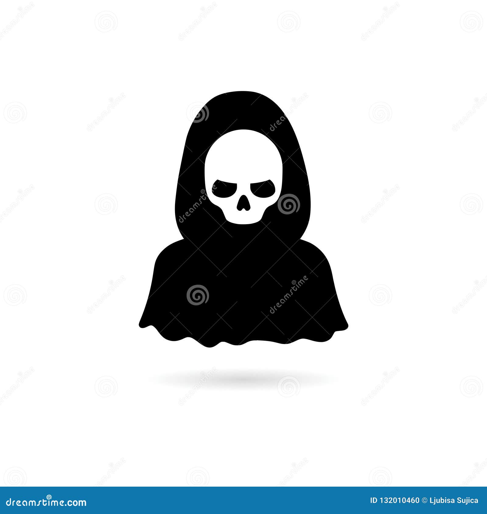 Black Death Monster For Halloween Concept. Cartoon Vector Clip Art ...