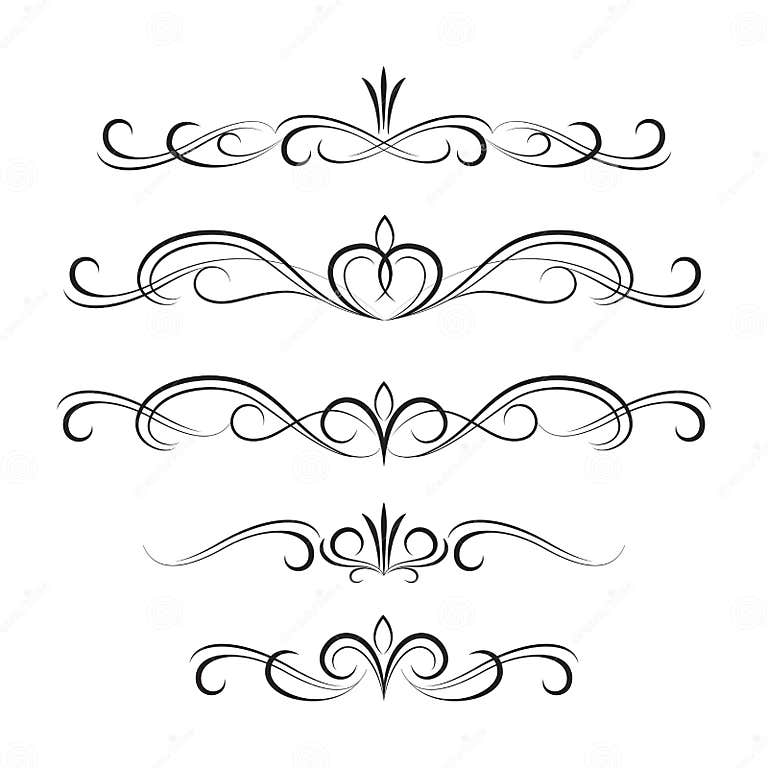 Black Decorative Curly Elements and Ornaments Stock Vector ...