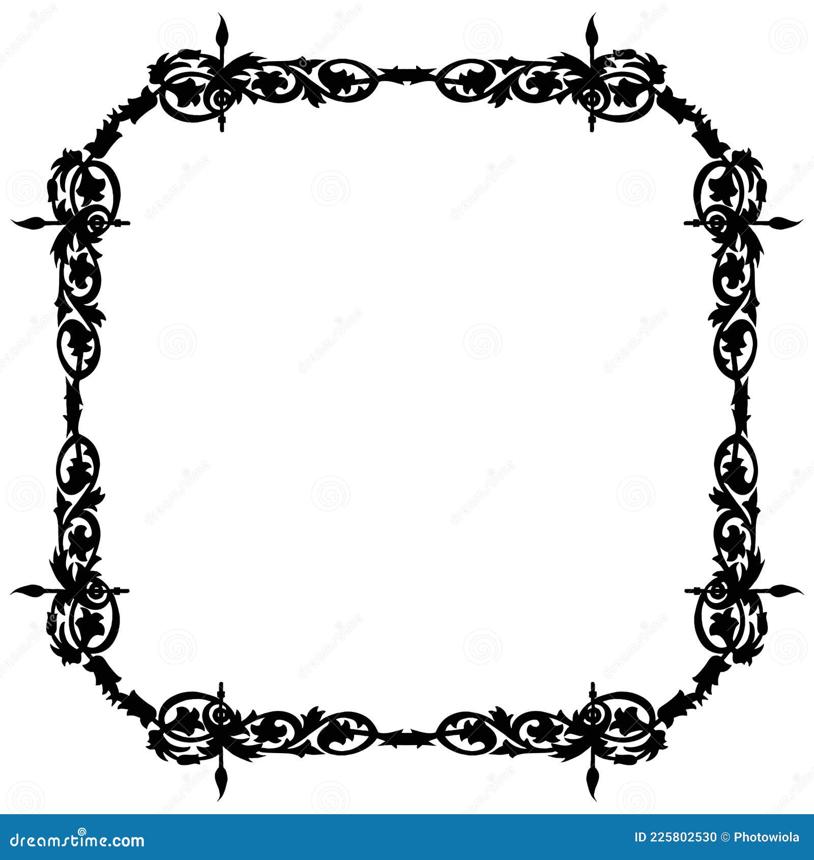 Black Decorative Frame on a White Background. Stock Vector ...