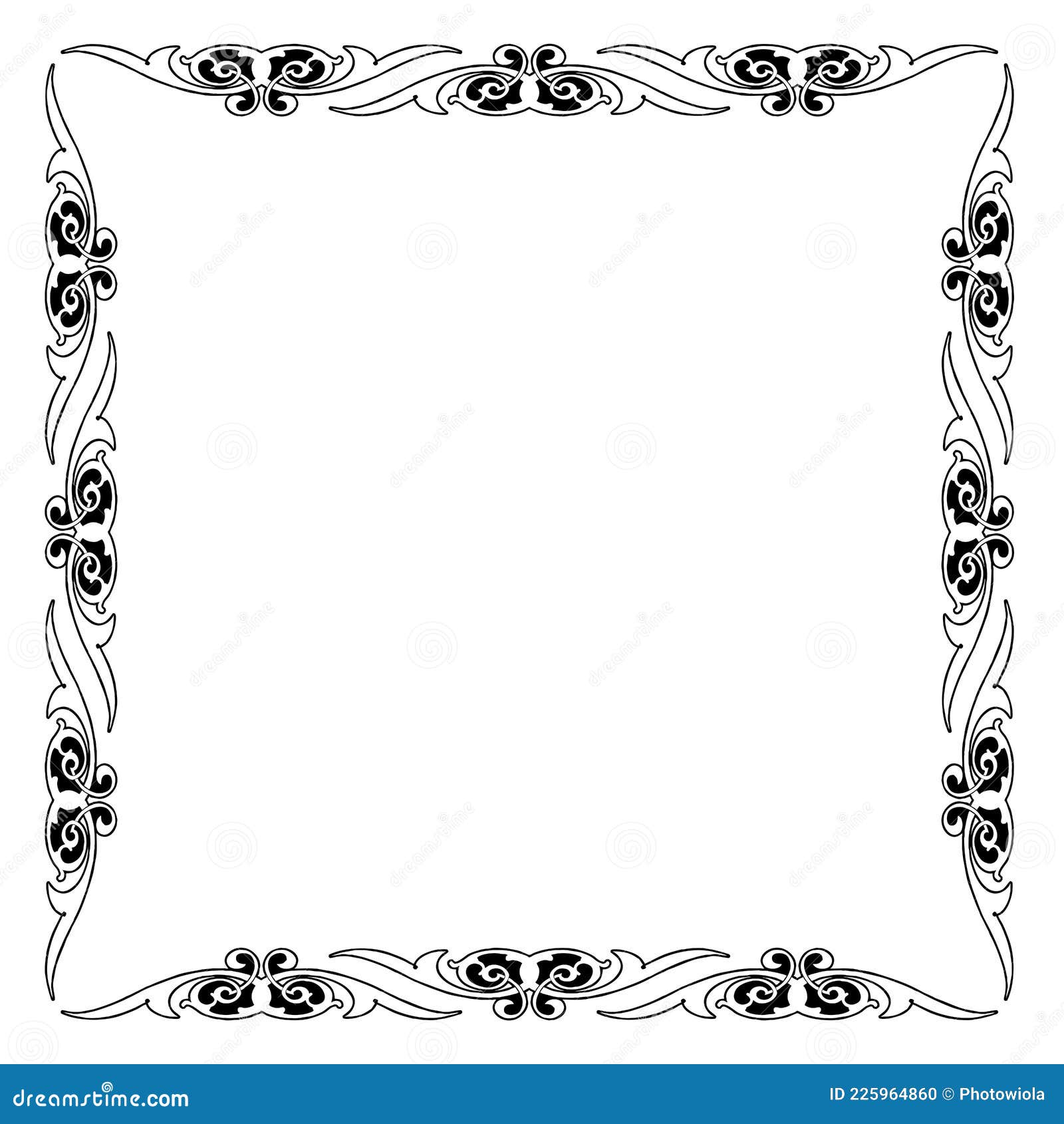 Black Decorative Frame on a White Background. Stock Vector ...