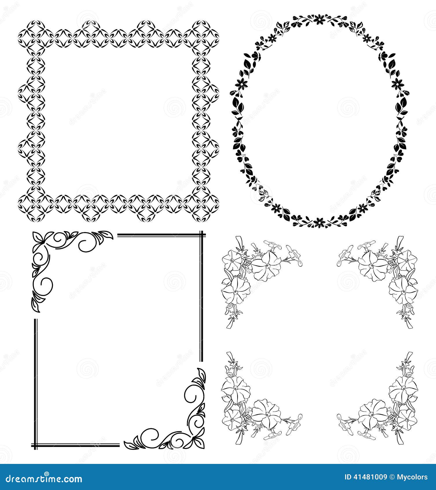 Black Decorative Frames - Vector Set Stock Vector - Illustration of ...