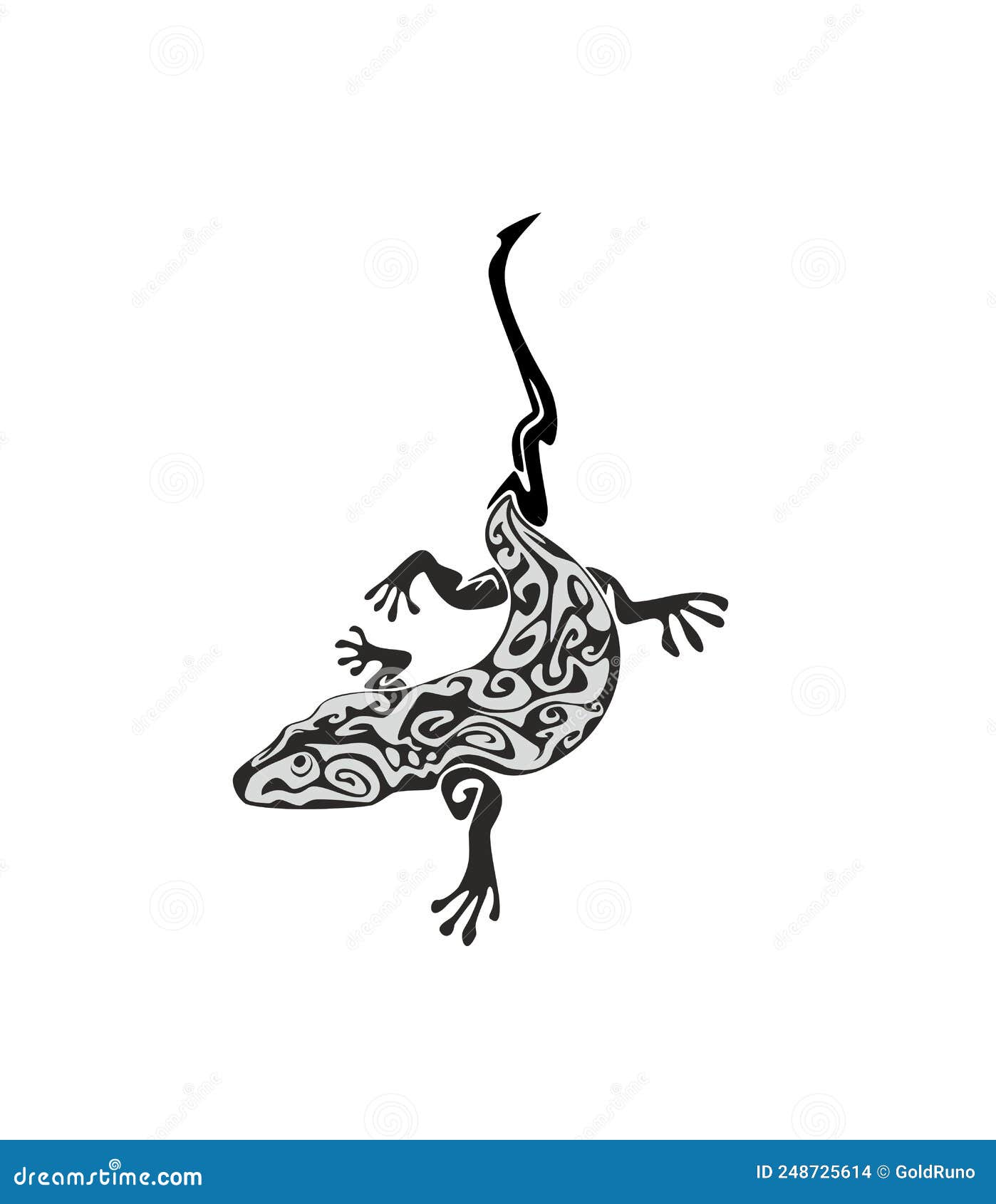 Black Decorative Lizard Tattoo Stock Vector - Illustration of ...