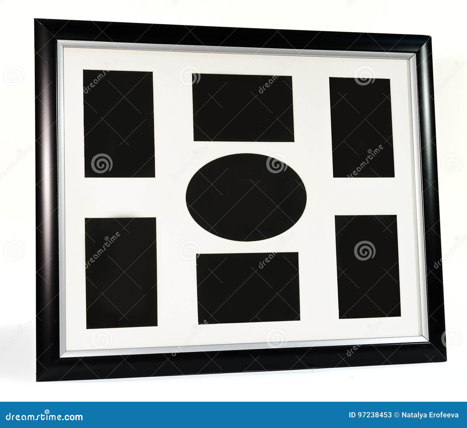 Black Decorative Photo Frame. Multi Frame Set Stock Image - Image of ...
