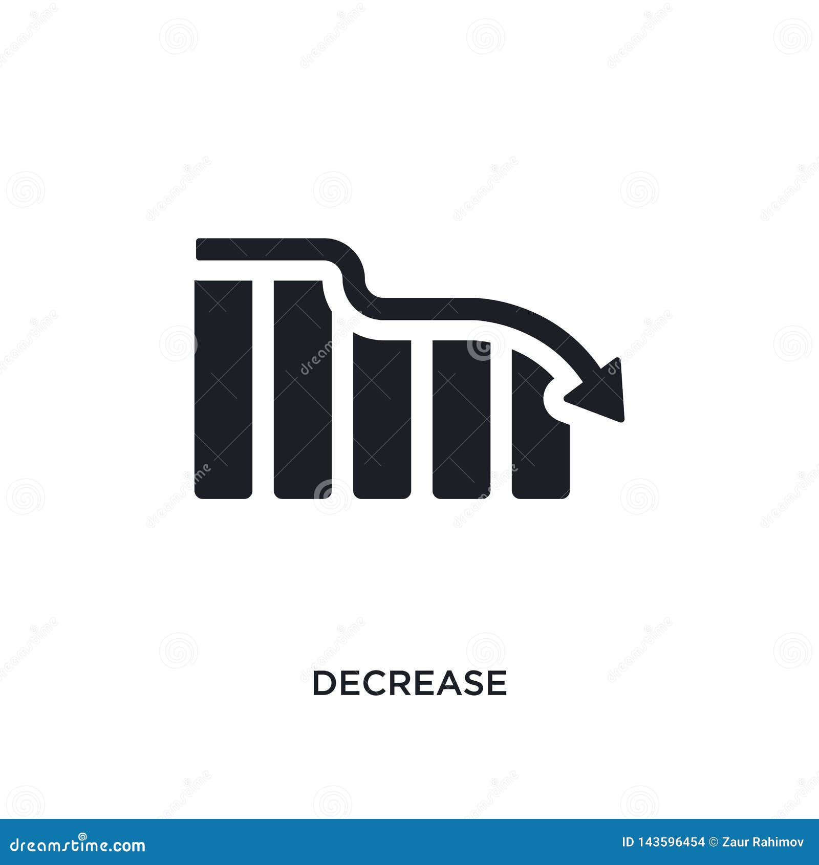 Black Decrease Isolated Vector Icon. Simple Element Illustration from E-commerce and Payment ...