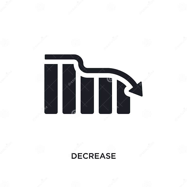 Black Decrease Isolated Vector Icon. Simple Element Illustration from E-commerce and Payment ...