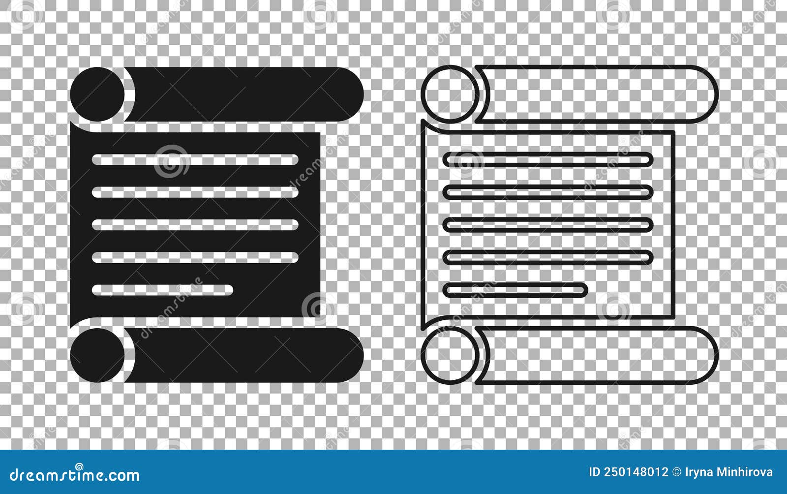 Black Decree, Paper, Parchment, Scroll Icon Icon Isolated On ...