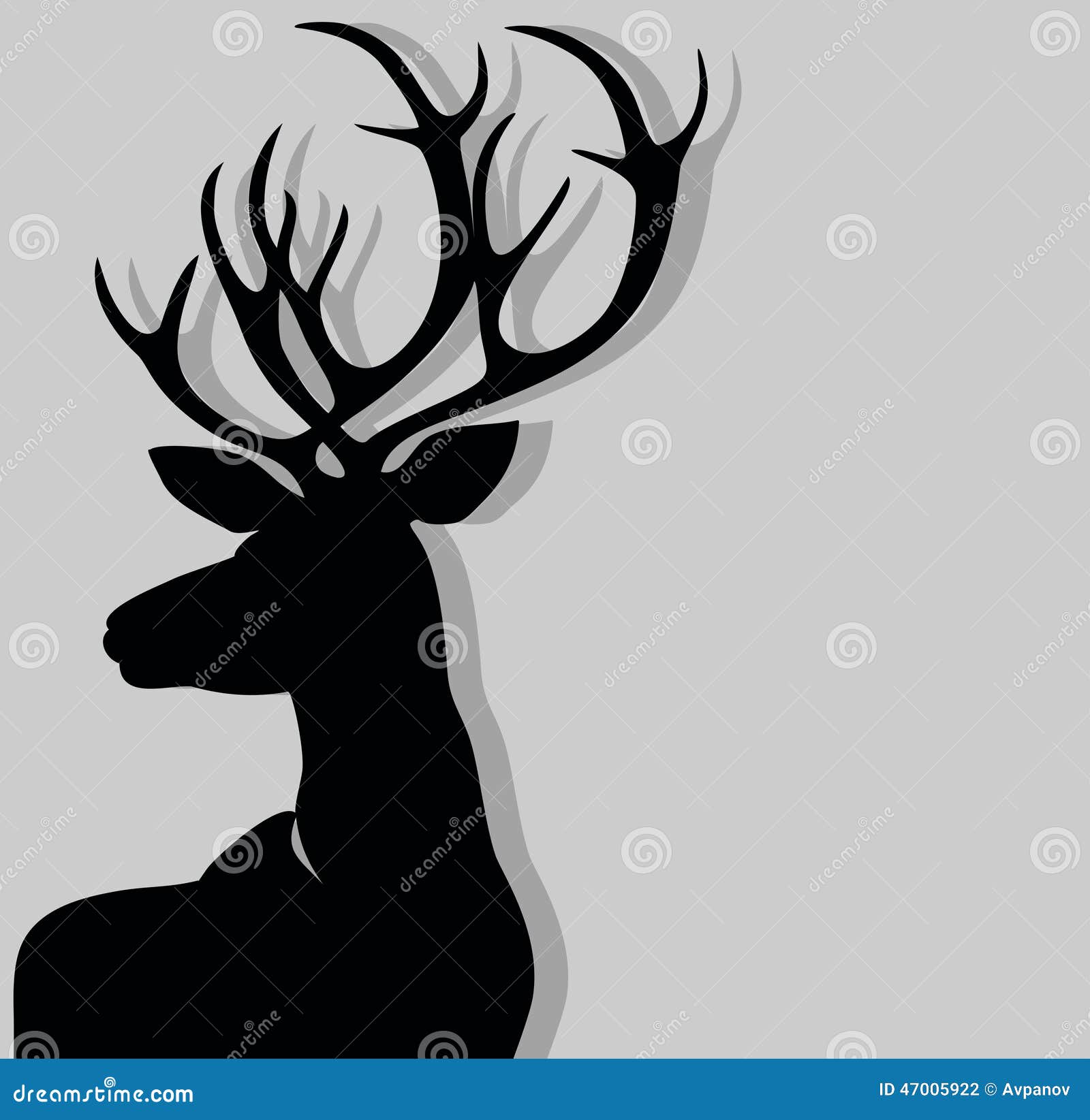 Black deer stock vector. Illustration of elegant, snow - 47005922