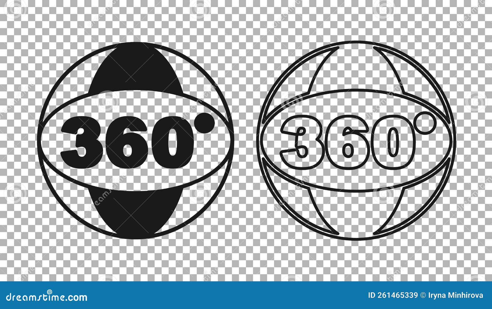Black 360 Degree View Icon Isolated on Transparent Background. Virtual ...
