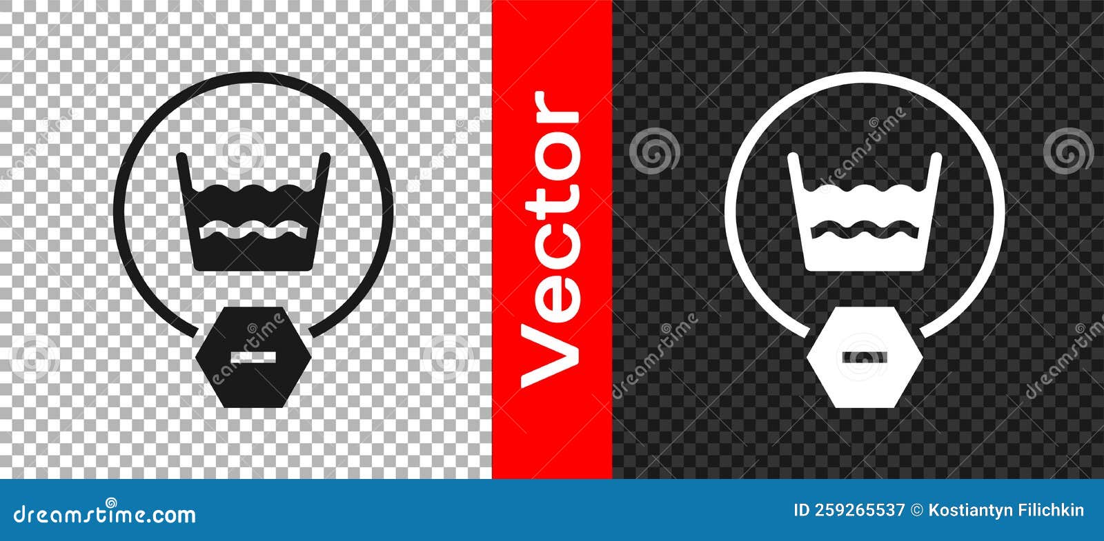 Black Delicate Wash Icon Isolated on Transparent Background. Vector ...