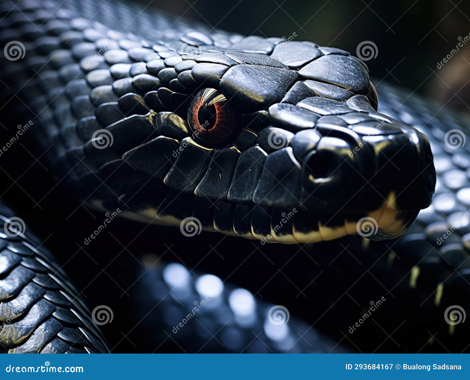 Black Dendroaspis Polylepis Stock Illustration - Illustration of grey ...