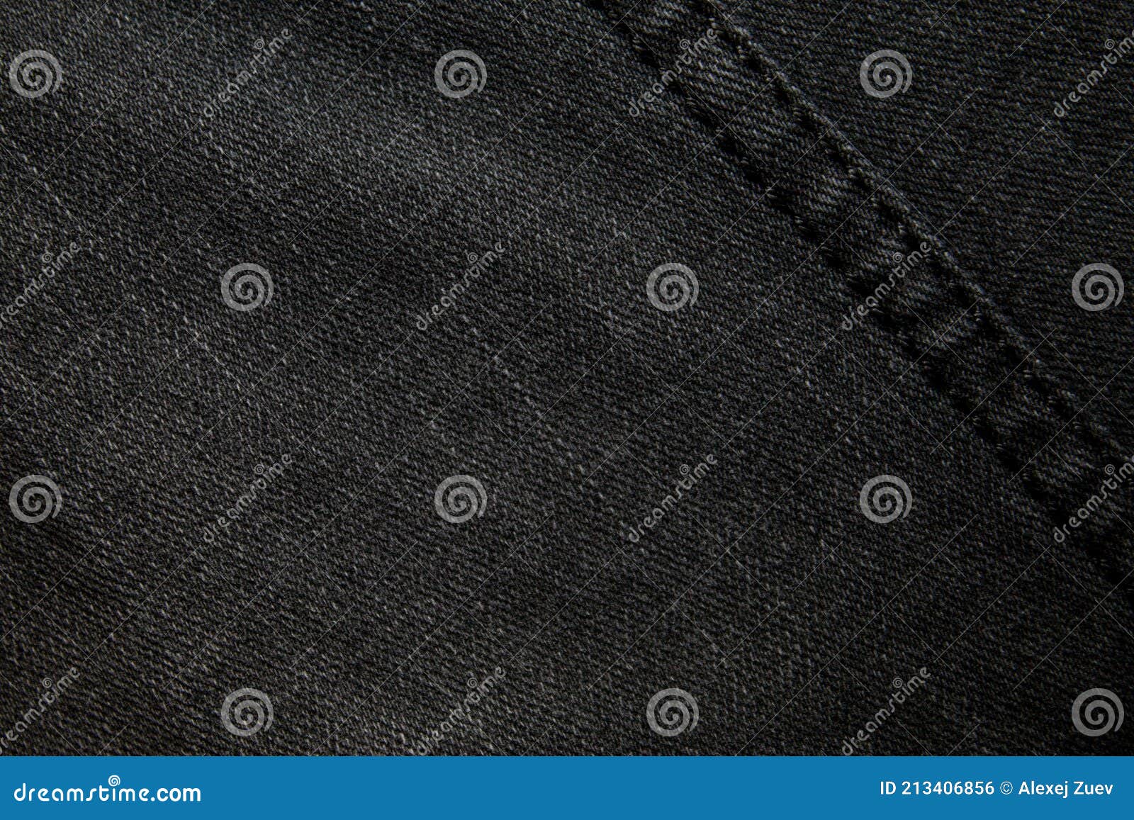 Black Denim with Stitching Details. Stock Photo - Image of pattern ...
