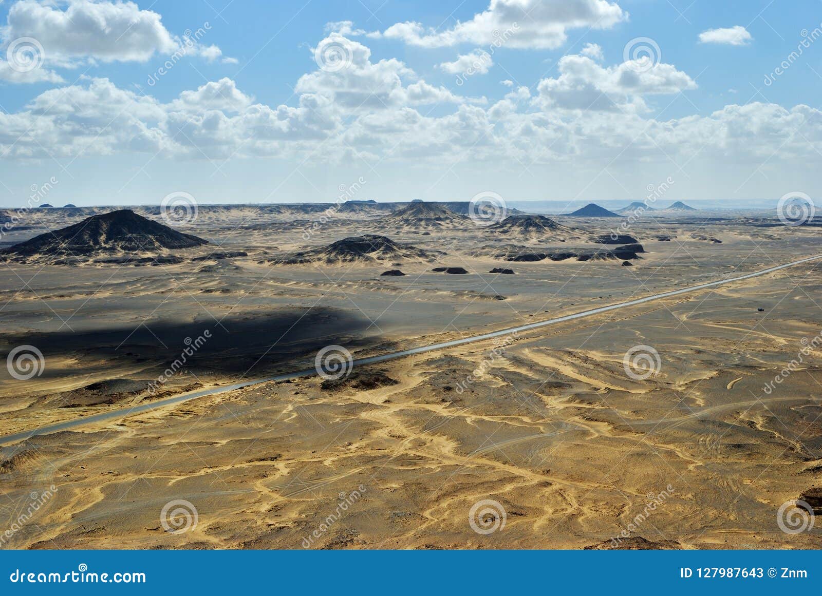 Black desert in Egypt stock image. Image of volcano - 127987643