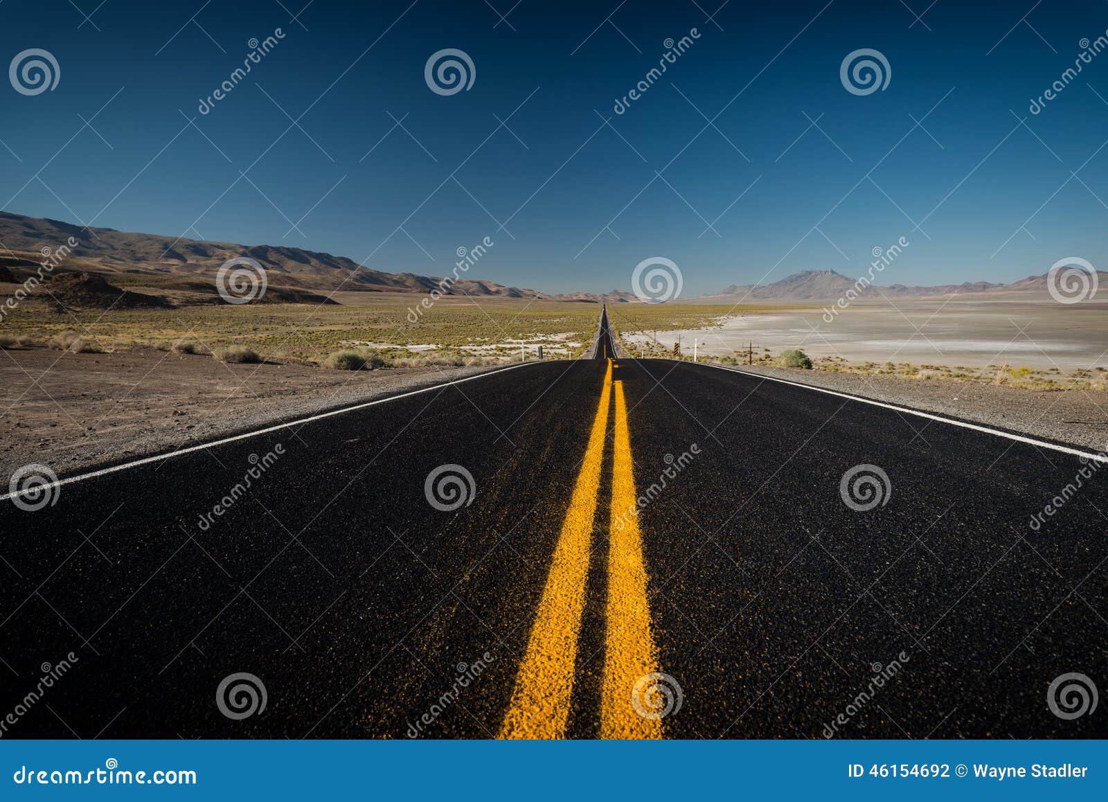 Black Desert Road stock photo. Image of desert, empty - 46154692