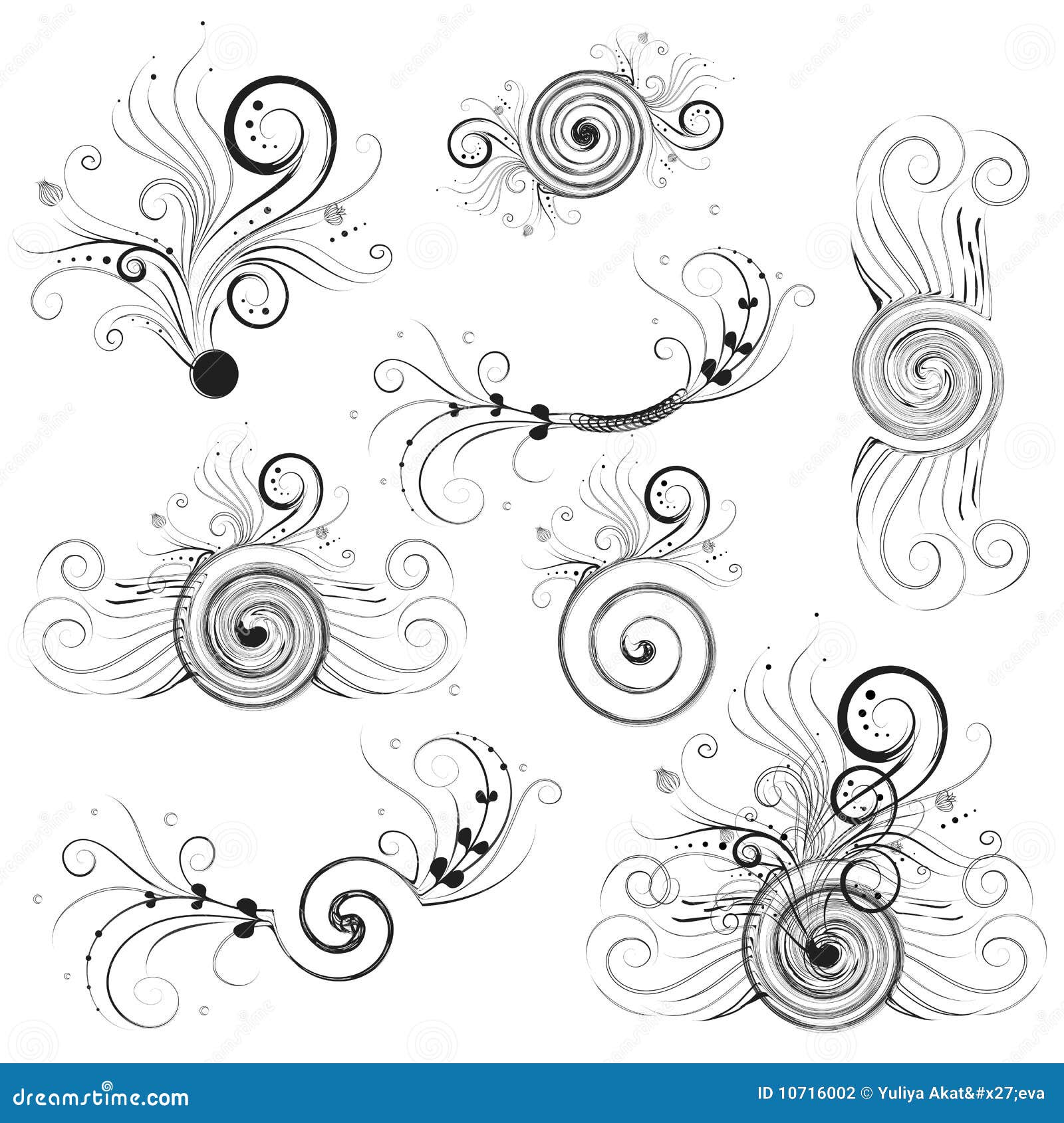 Black design elements stock vector. Illustration of floral - 10716002