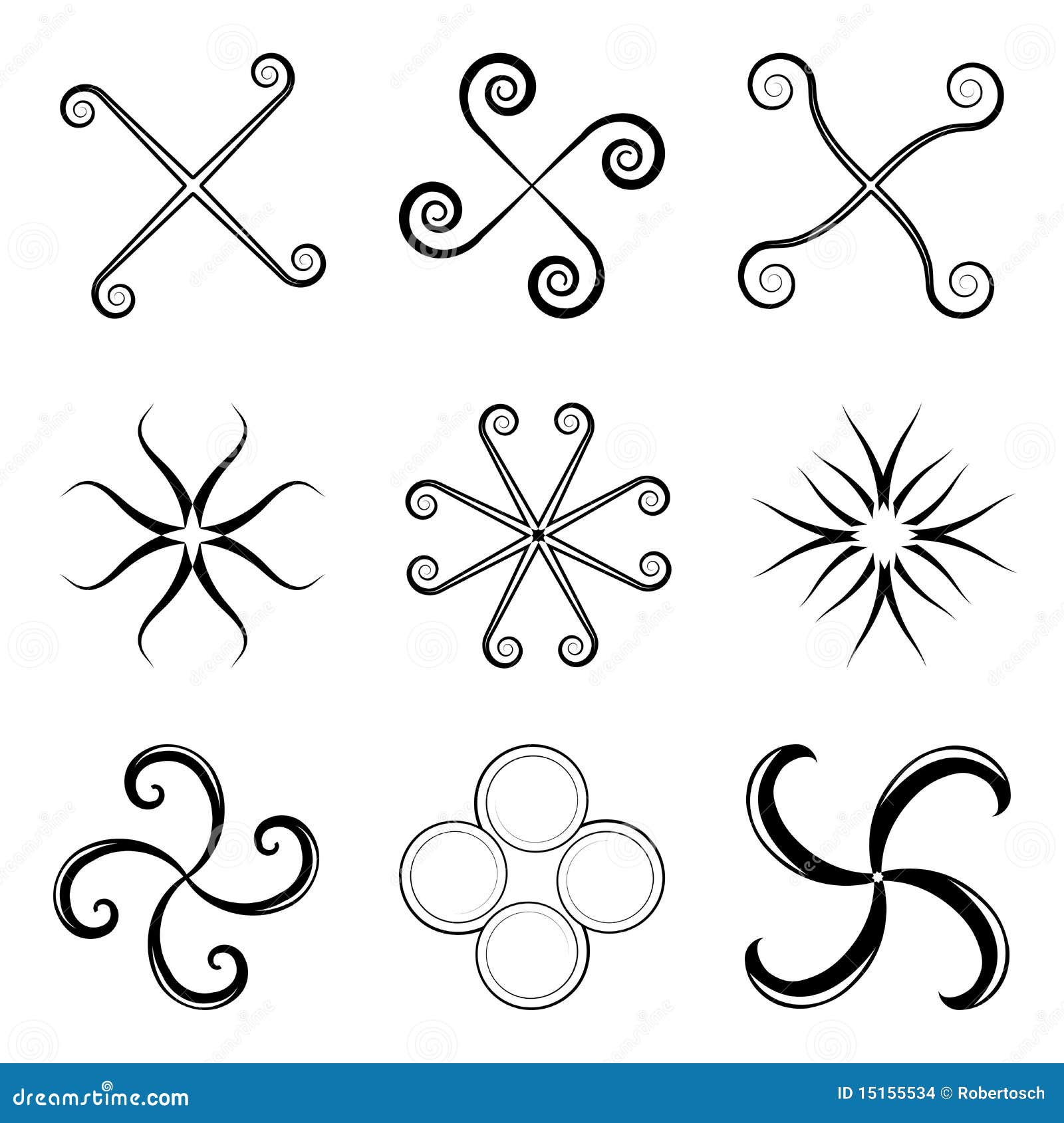 Black Design Elements Against White Stock Vector - Illustration of ...
