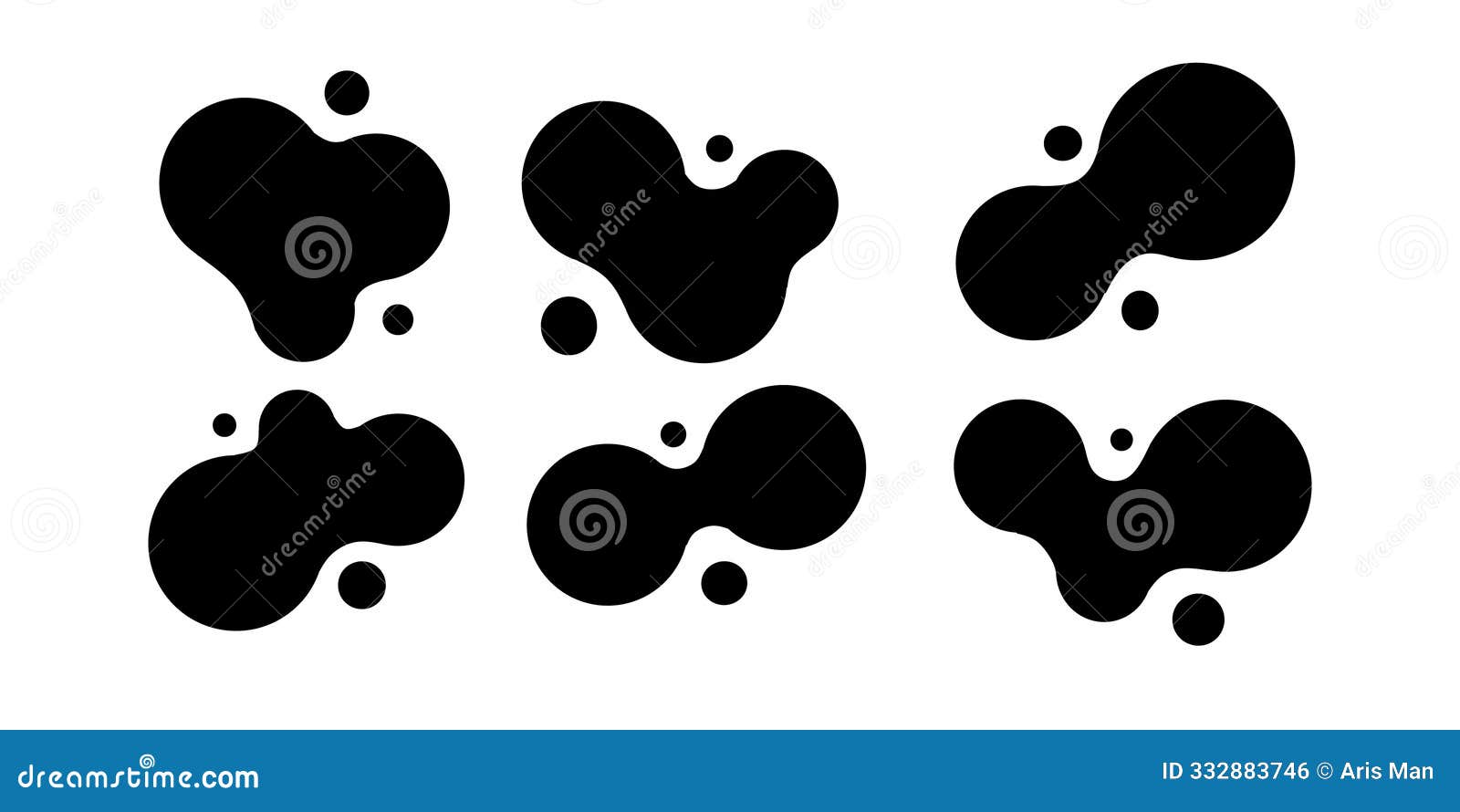 Simple Circle Ink Flow Set Illustration Stock Vector - Illustration of ...