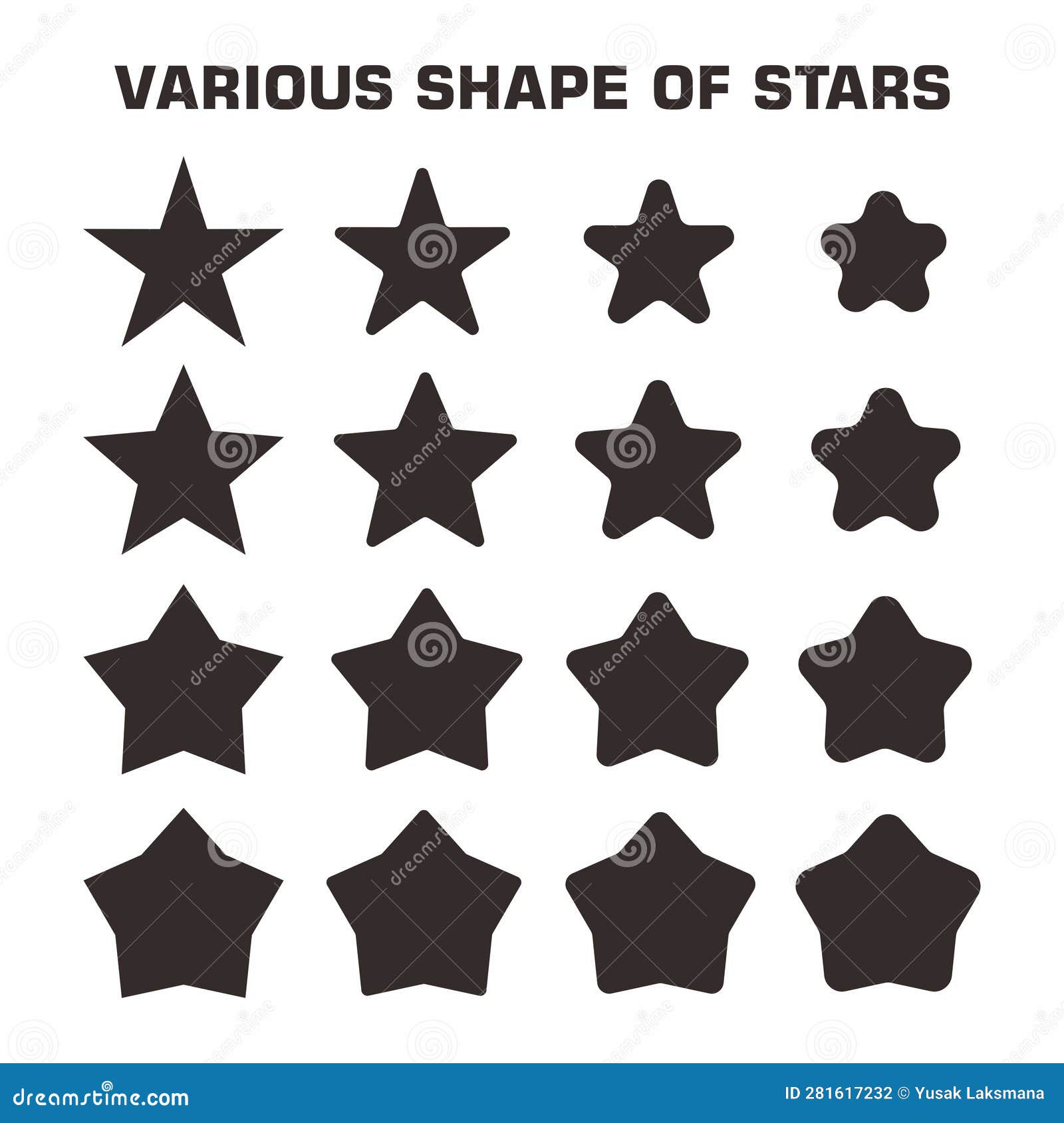Various stars shape stock illustration. Illustration of diagram - 281617232