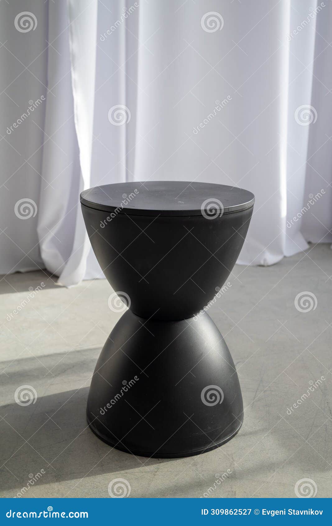 Black Designer Chair in the Shape of an Hourglass Stock Image - Image ...