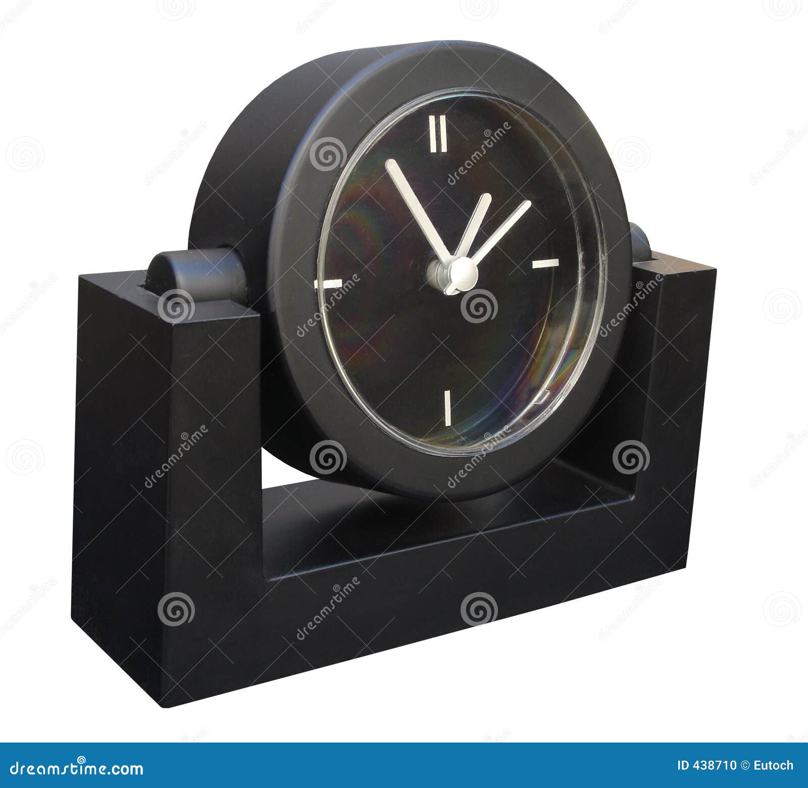 Black Desktop Clock stock photo. Image of second, battery - 438710