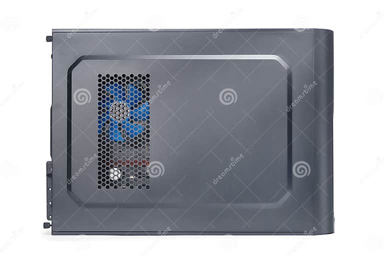 Black Desktop Computer Case Side View Isolated with Clipping Path Stock ...