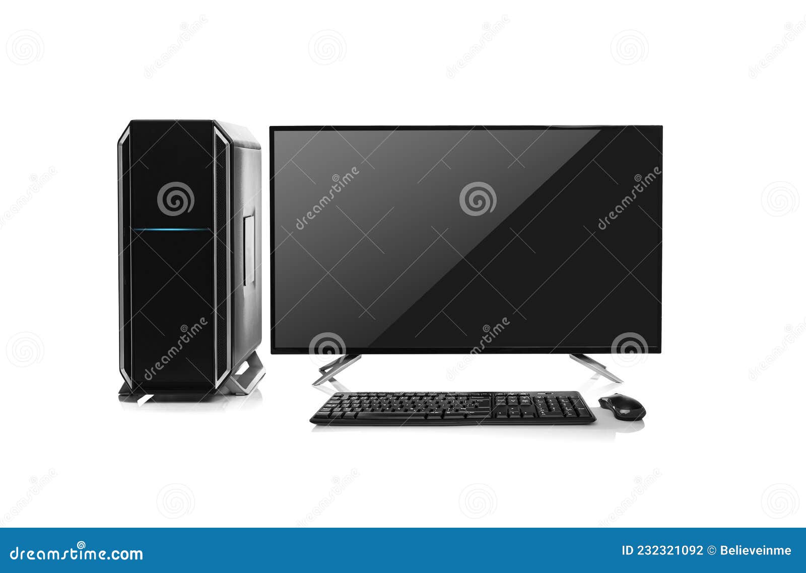 Black Desktop Computer Isolated on a White Background Stock Photo ...