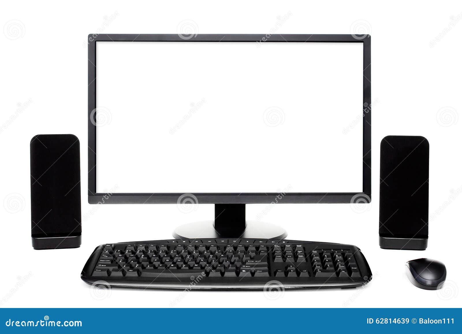 Black Desktop Computer Set. Stock Image - Image of network, mouse: 62814639