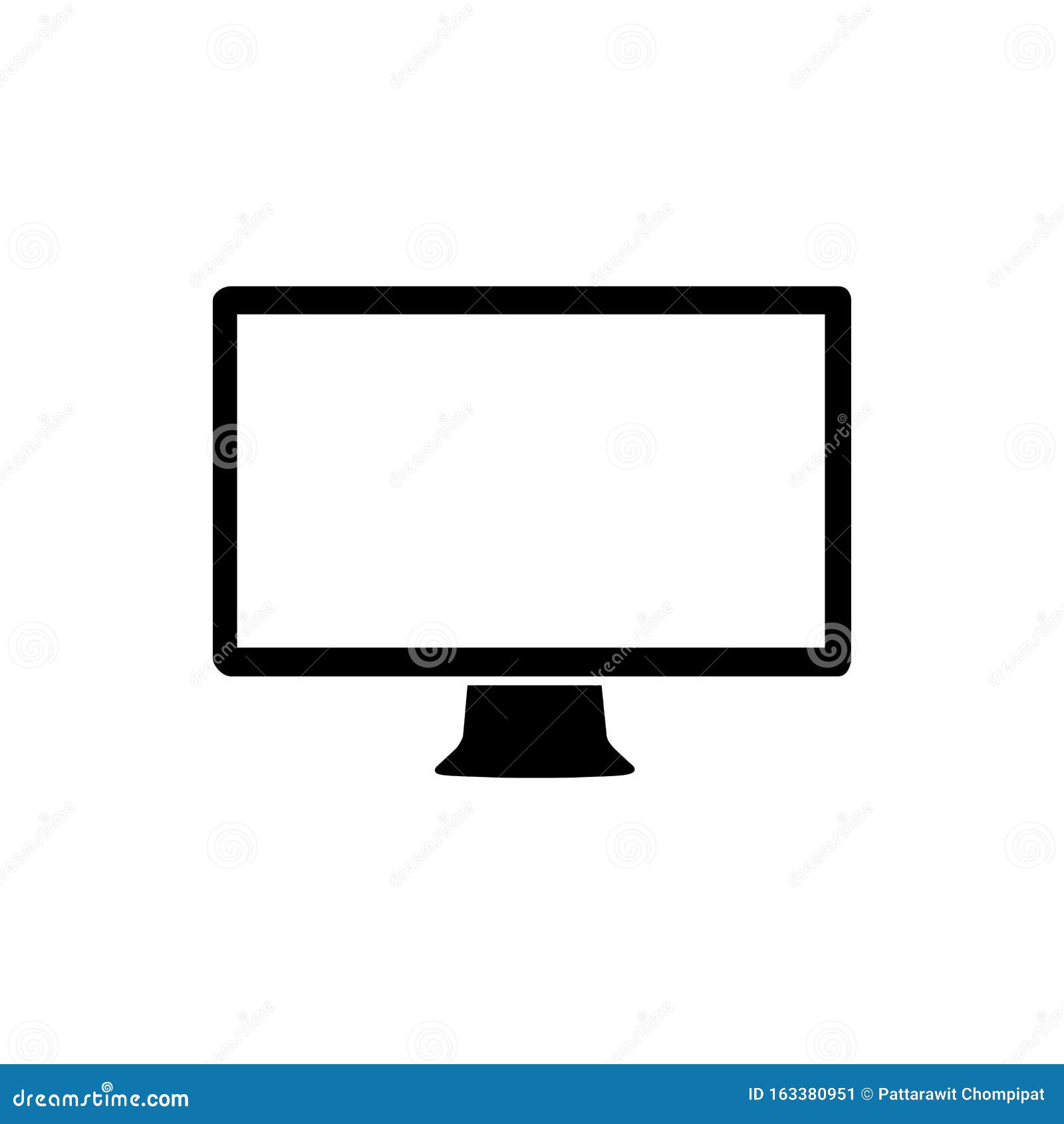 Black Desktop Computer Symbol for Banner, General Design Print and ...