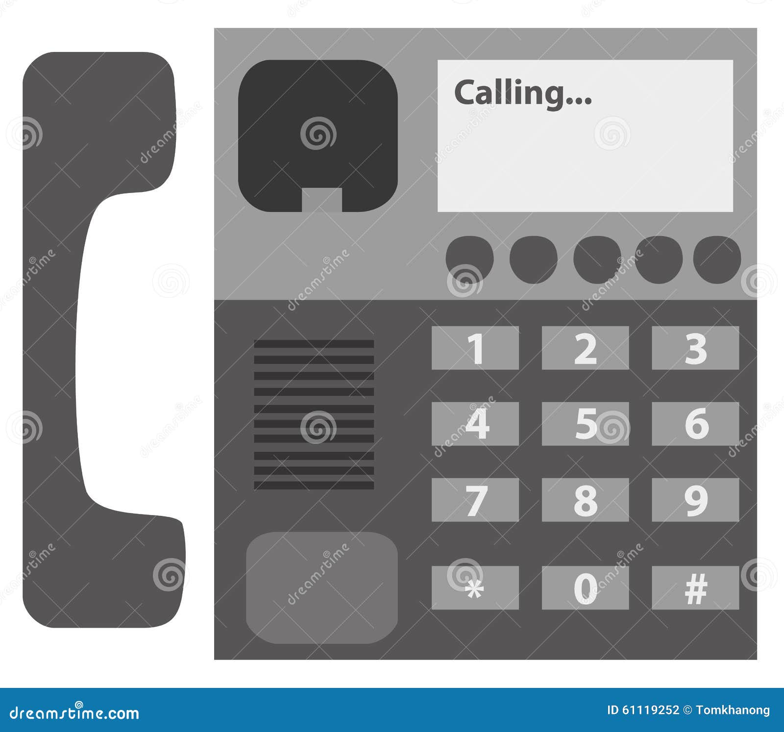 Black Desktop phone icon stock illustration. Illustration of miss ...