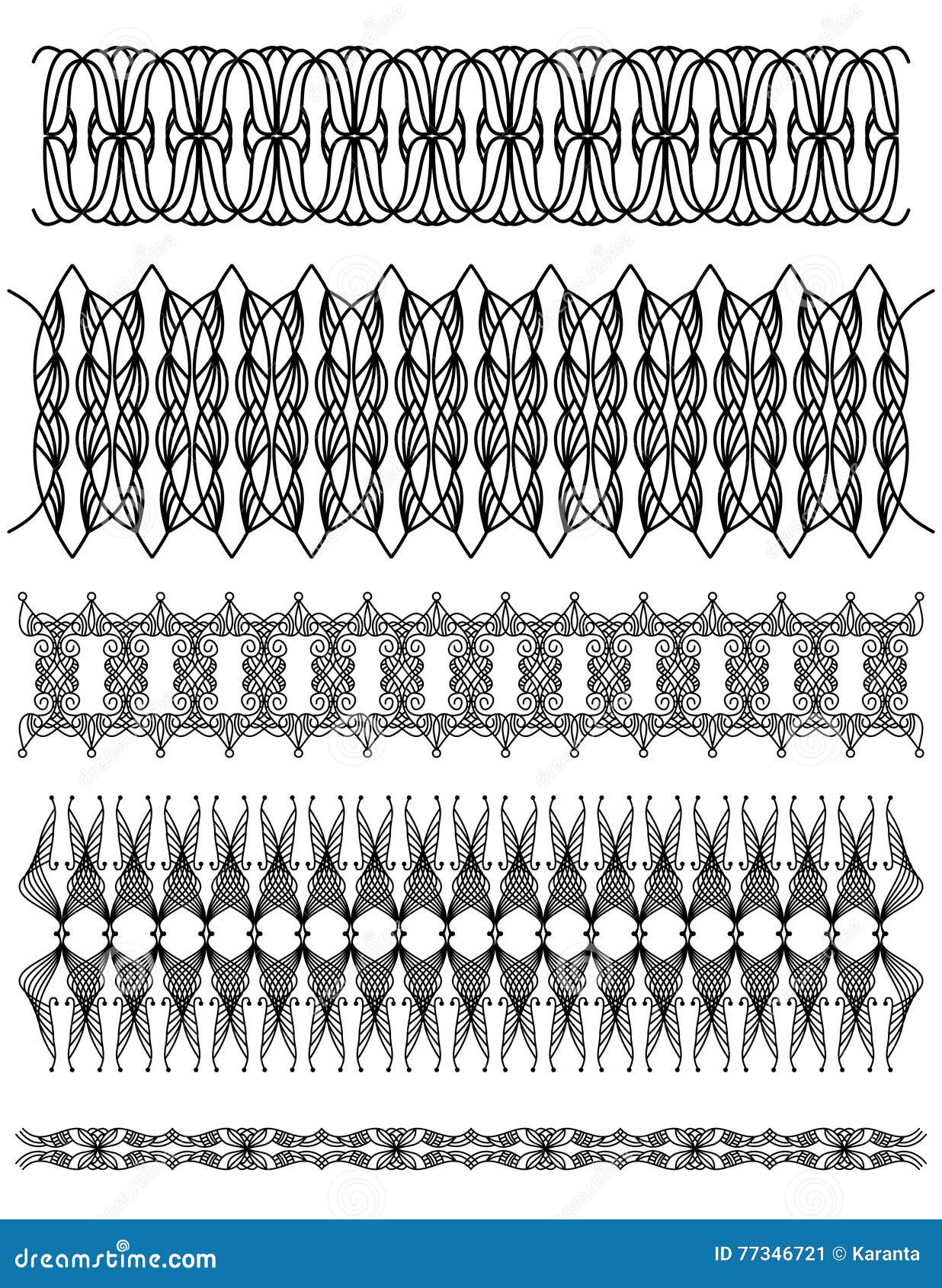 Black Detailed Trim or Border Collection Stock Illustration ...