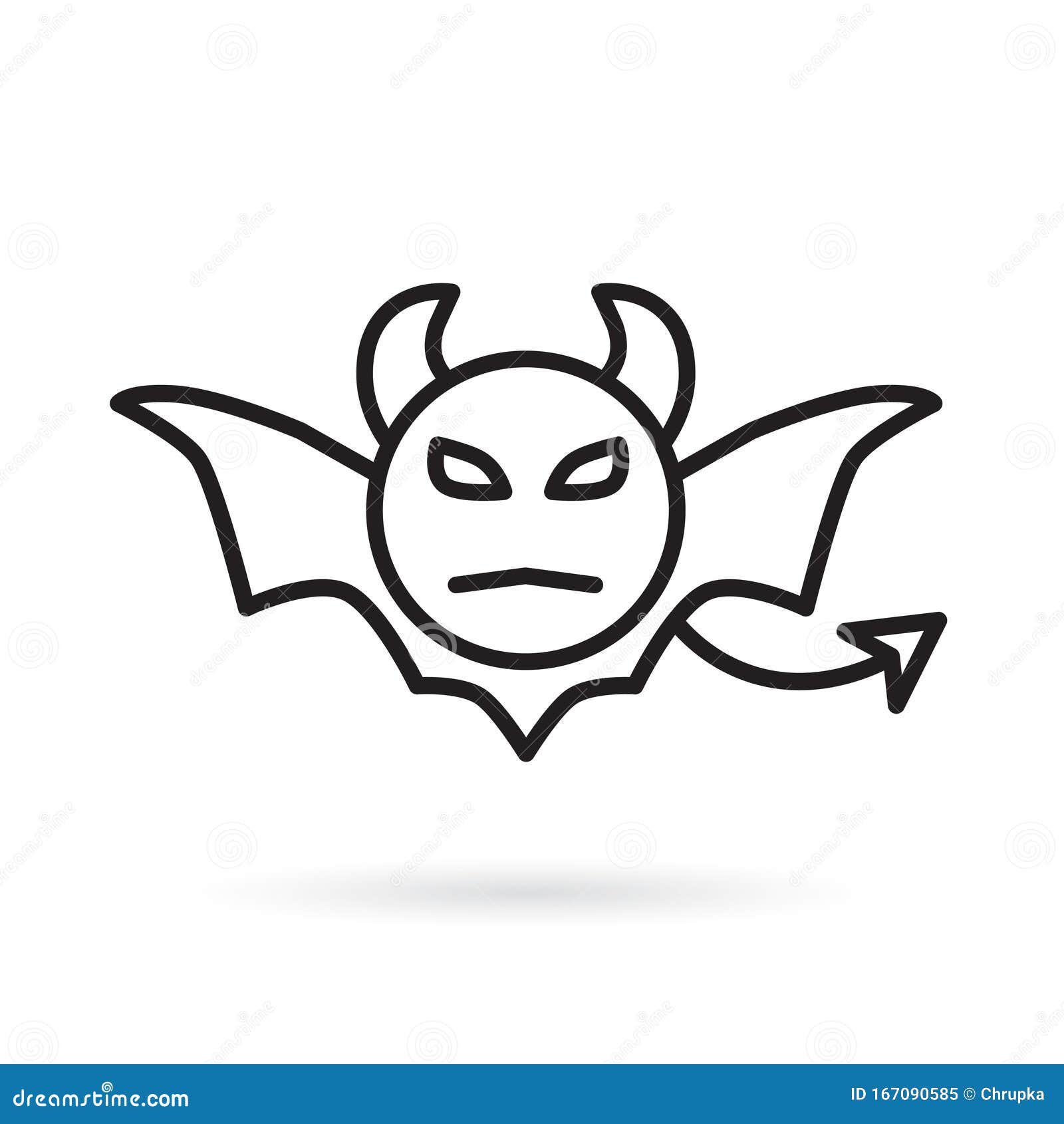 Black devil icon stock vector. Illustration of sinful - 167090585