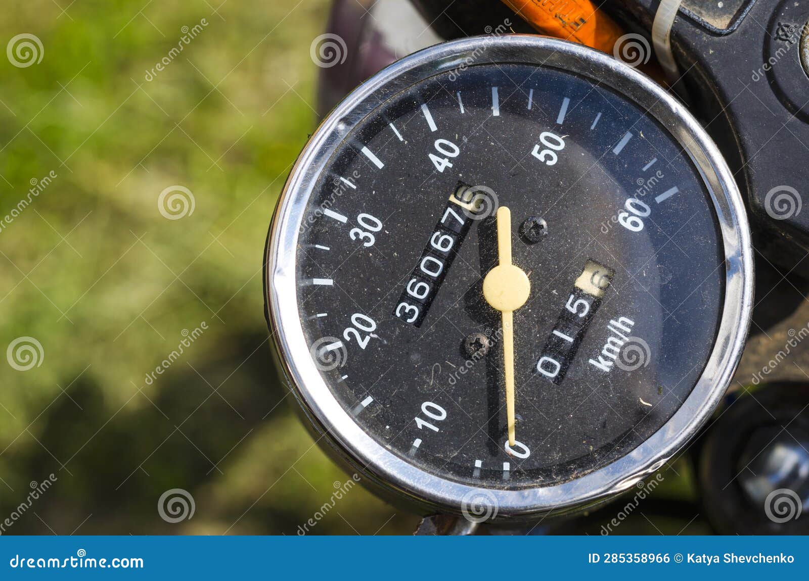 Black Dial Shows the Speed of the Motorcycle Stock Photo - Image of ...
