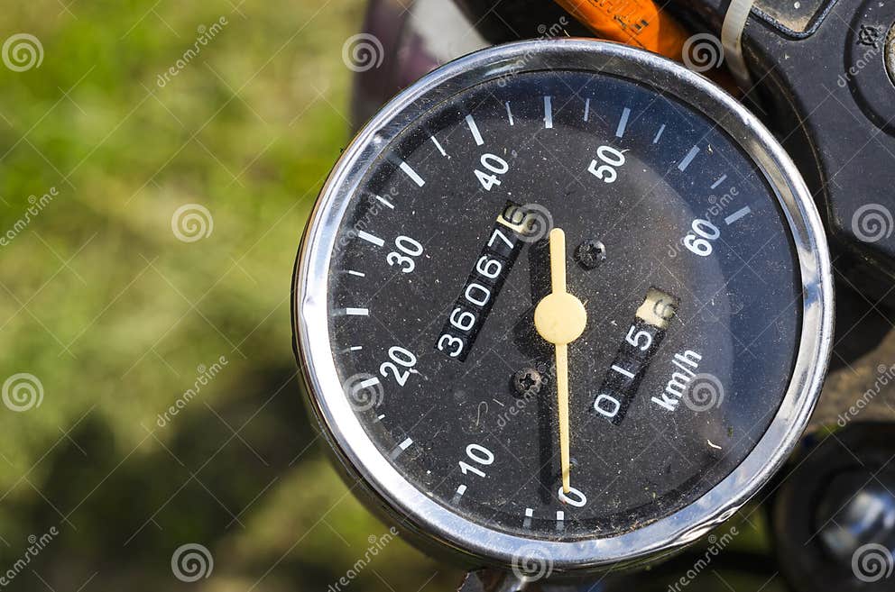 Black Dial Shows the Speed of the Motorcycle Stock Photo - Image of ...