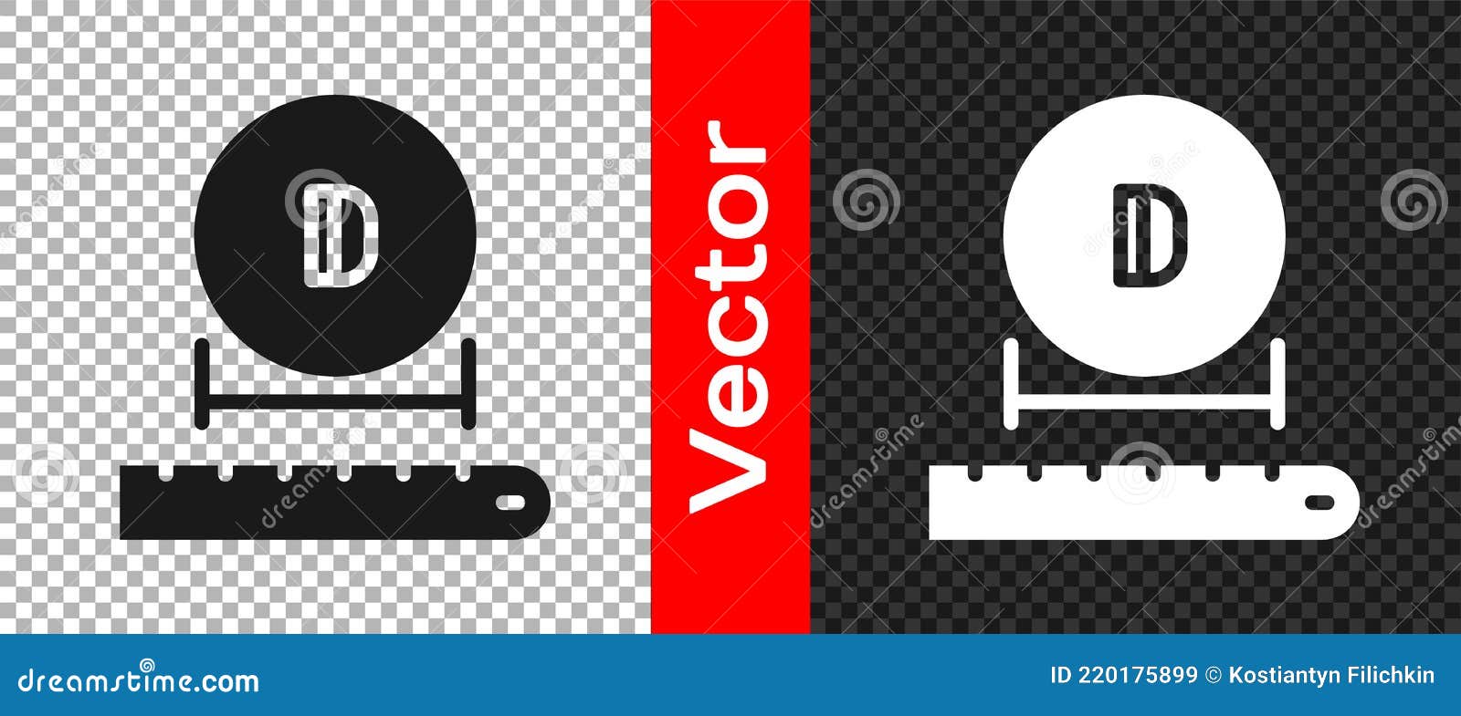 Diameter Icon Set Simple Design Vector Illustration | CartoonDealer.com ...