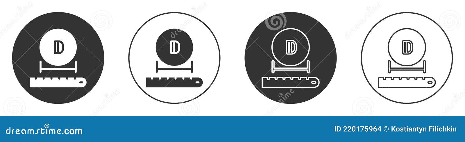 Diameter Icon On White Background. Circle Diameter Sign. Flat Style ...