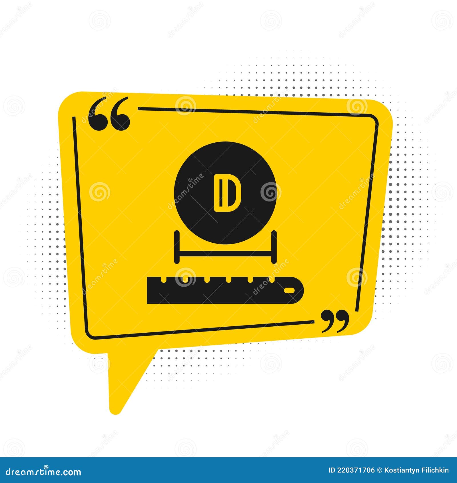 Diameter Symbol Icon Of 3 Types Color, Black And White, Outline ...