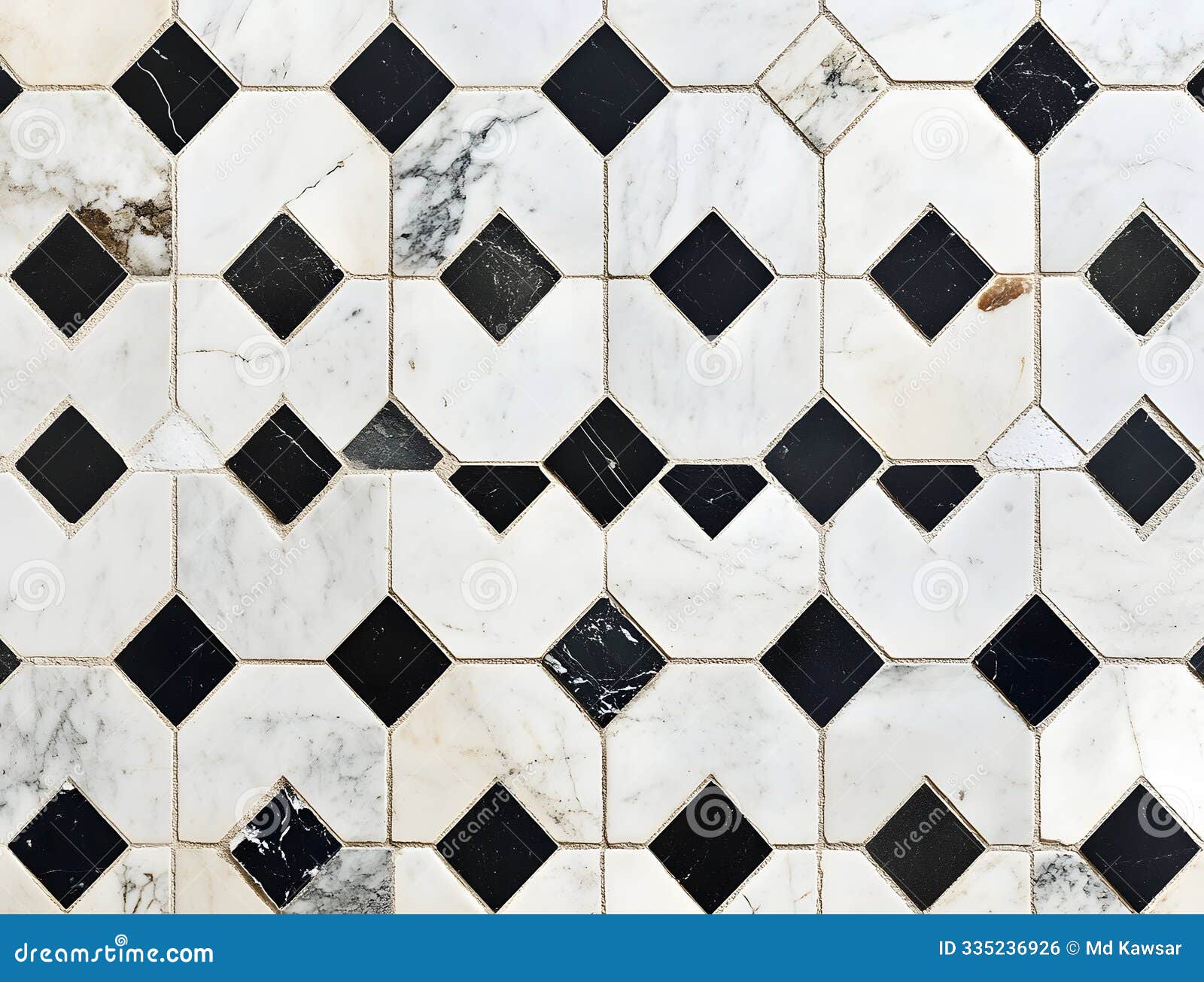 Black Diamond Marble Tile Octagonal Pattern Stock Illustration ...